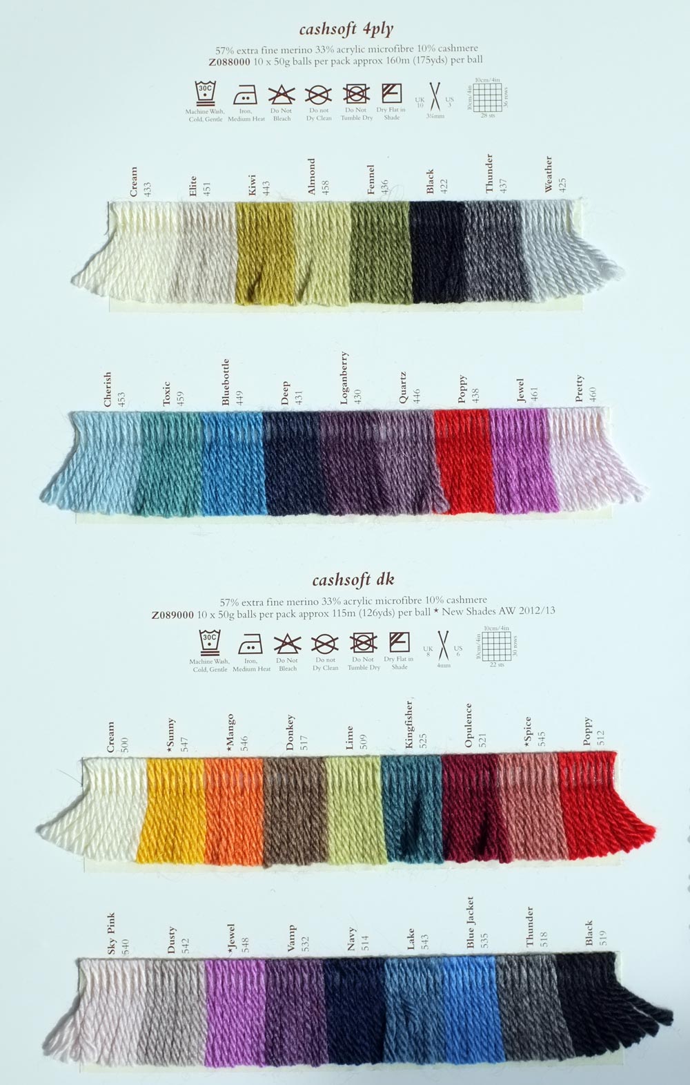Rowan Classic Cashsoft 4 Ply - Rowan Yarns RYC Sirdar Sublime English ...