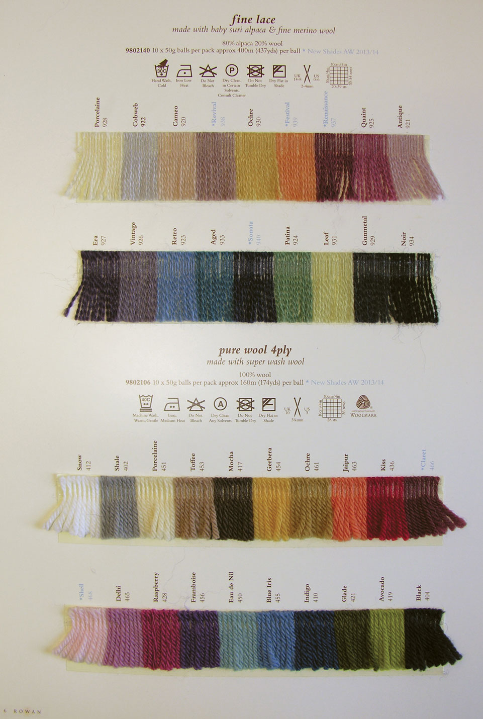 Rowan Pure Wool 4 Ply - Rowan Yarns RYC Sirdar Sublime English Yarns ...