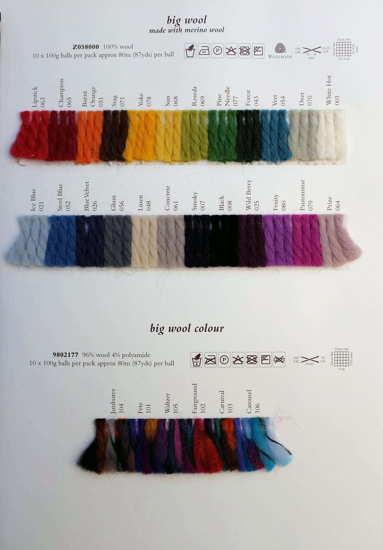 Rowan Big Wool Colour - Rowan Yarns RYC Sirdar Sublime English Yarns ...