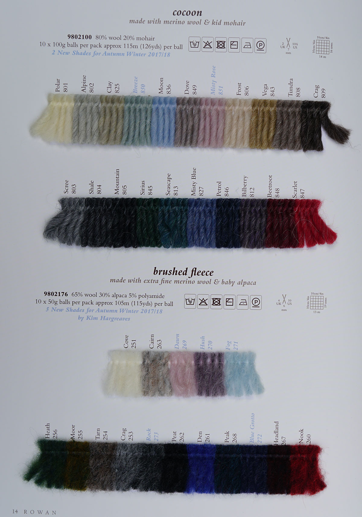 Rowan Brushed Fleece - Rowan Yarns RYC Sirdar Sublime English Yarns ...