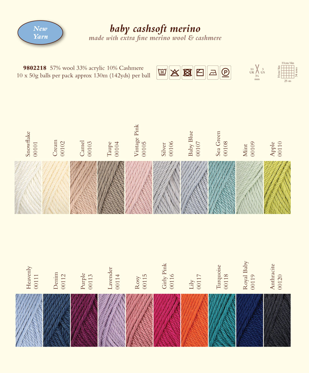 Rowan Baby Cashsoft Merino - Rowan Yarns RYC Sirdar Sublime English ...