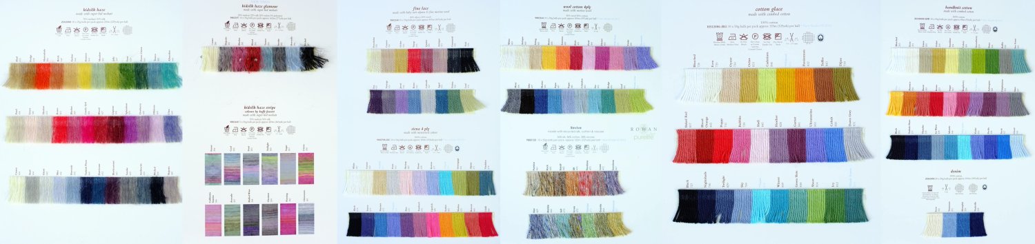 Rowan Shade Cards - Rowan Yarns RYC Sirdar Sublime English Yarns ...