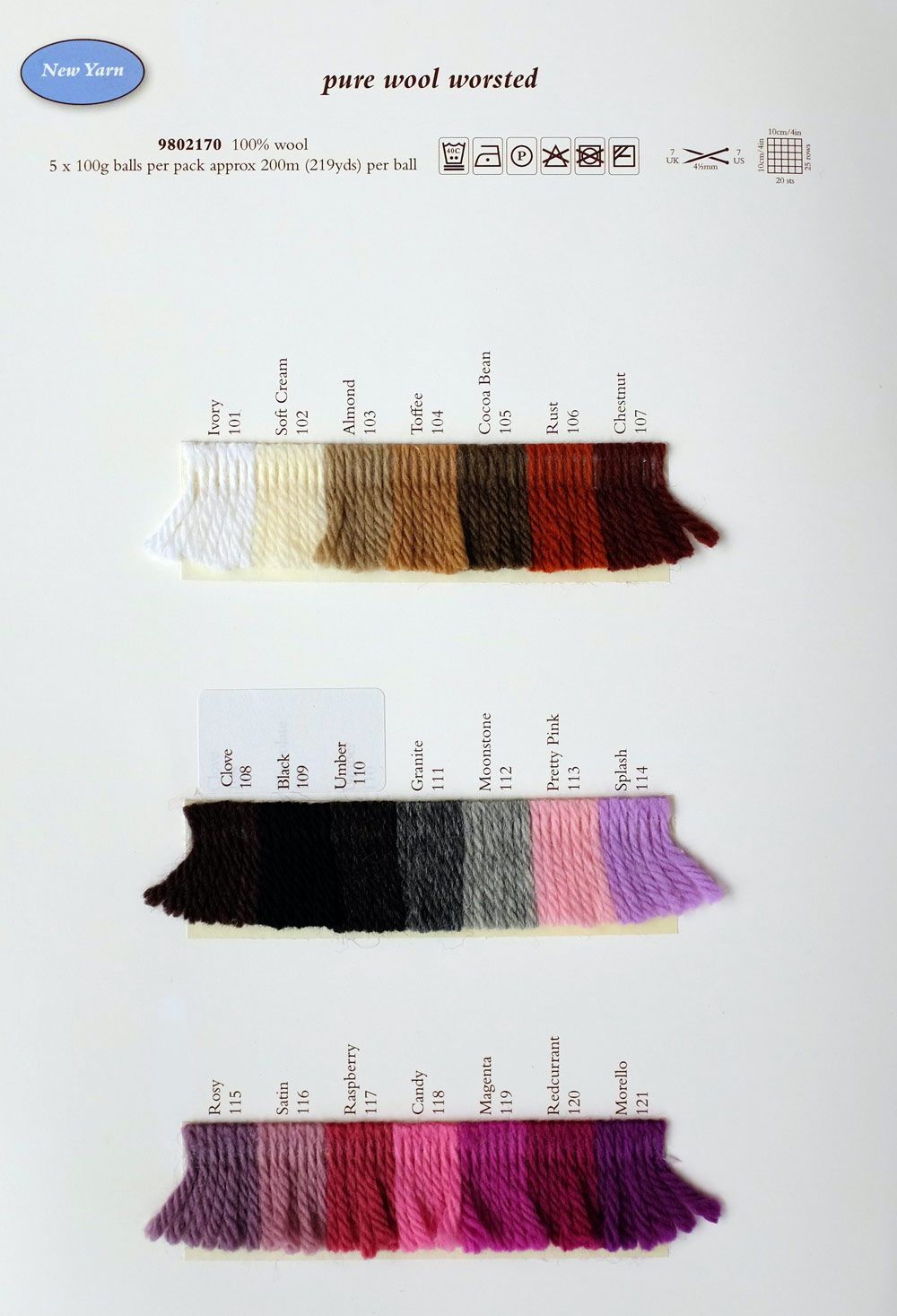 Rowan Shade Cards - Rowan Yarns RYC Sirdar Sublime English Yarns ...
