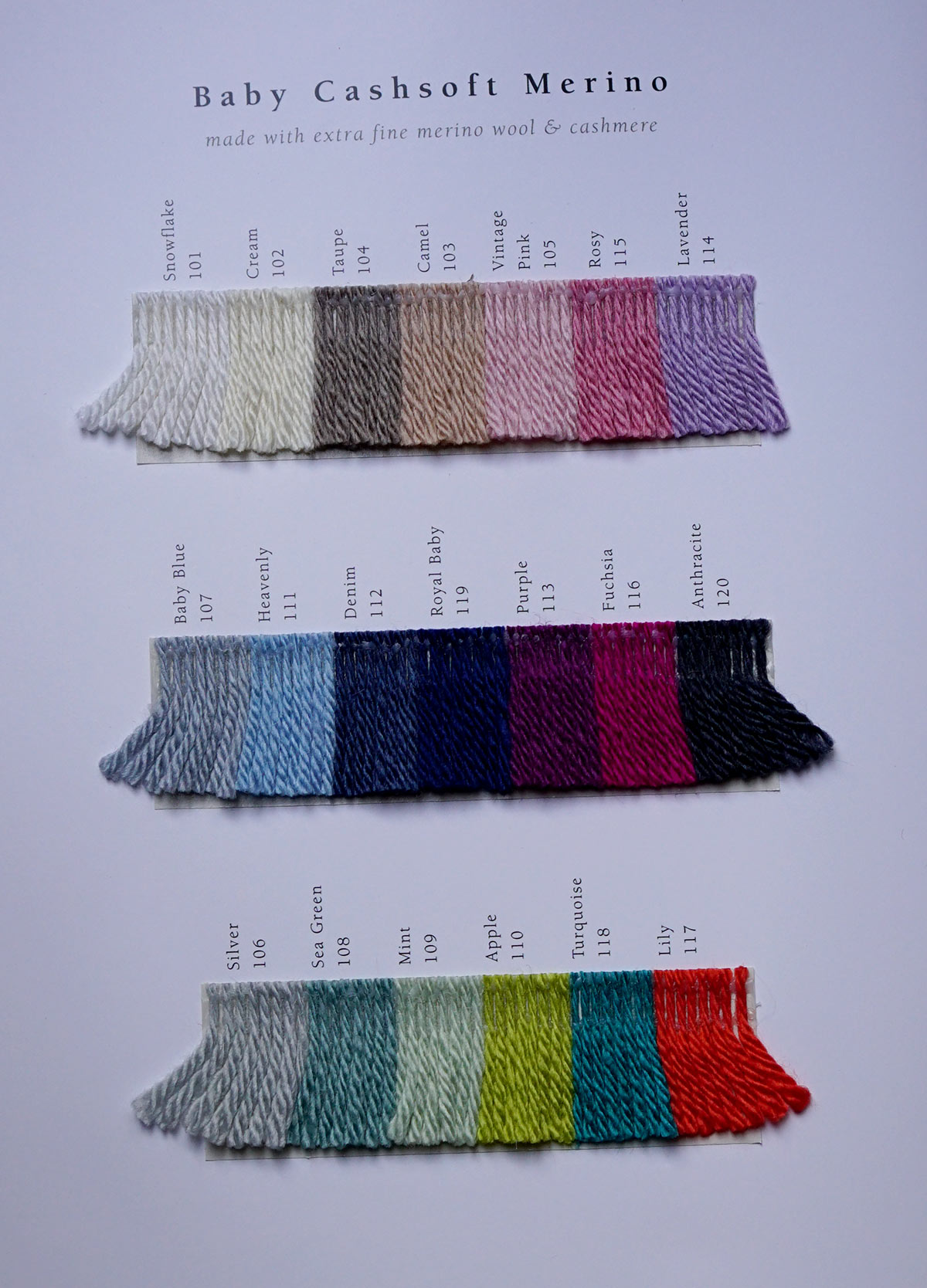 Rowan Baby Cashsoft Merino - Rowan Yarns RYC Sirdar Sublime English ...